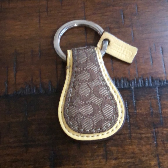 Coach | Accessories | Coach Brown And Yellow Keychain | Poshmark